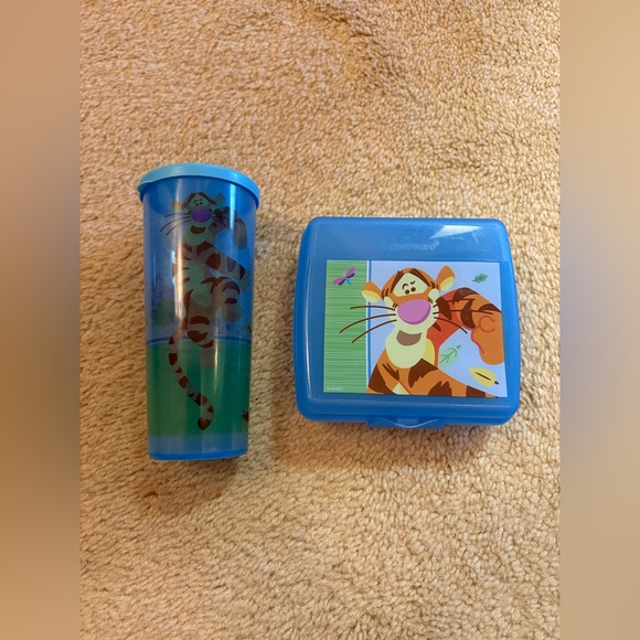 Tupperware | Kitchen | Tupperware Blue Tigger Sandwich Container Cup ...